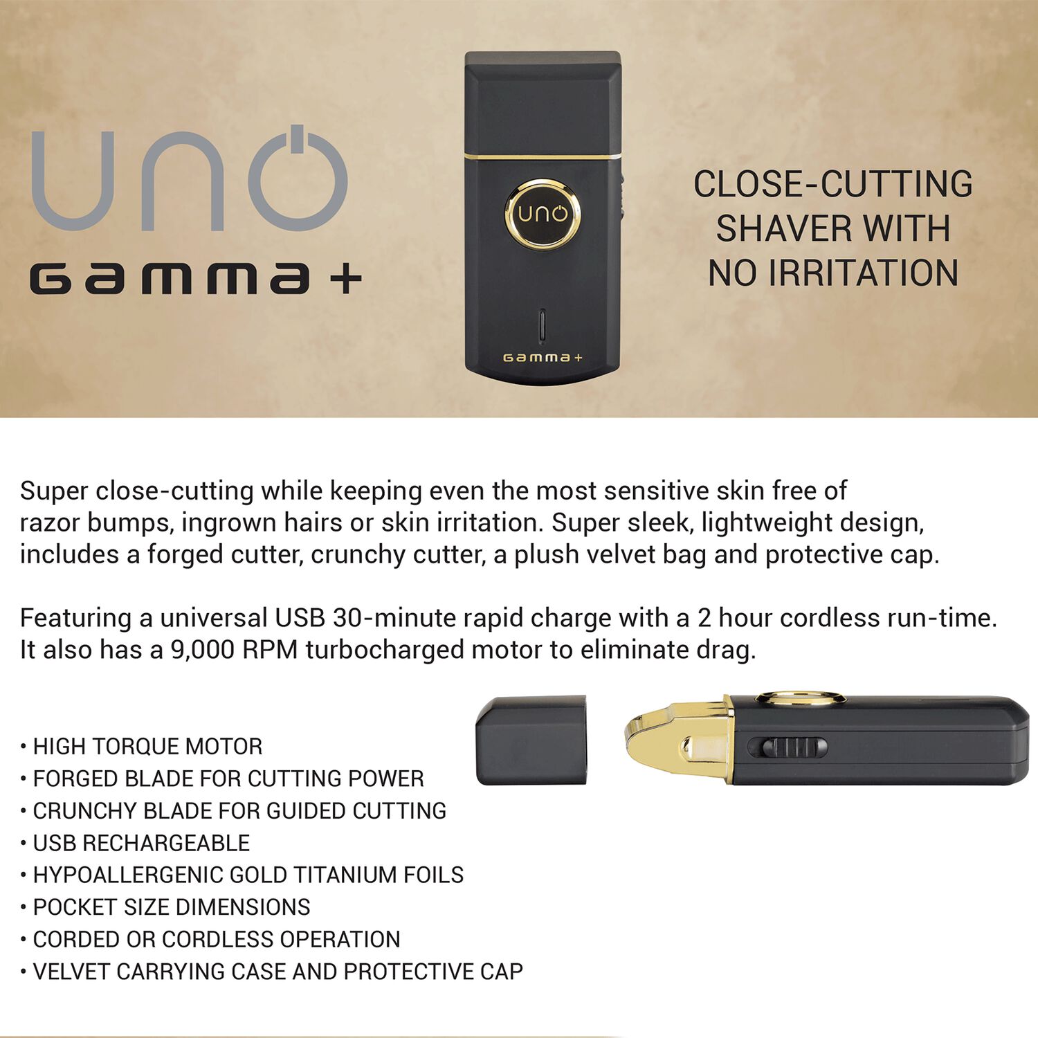 Uno Single Foil Shaver - Gamma+ | CosmoProf