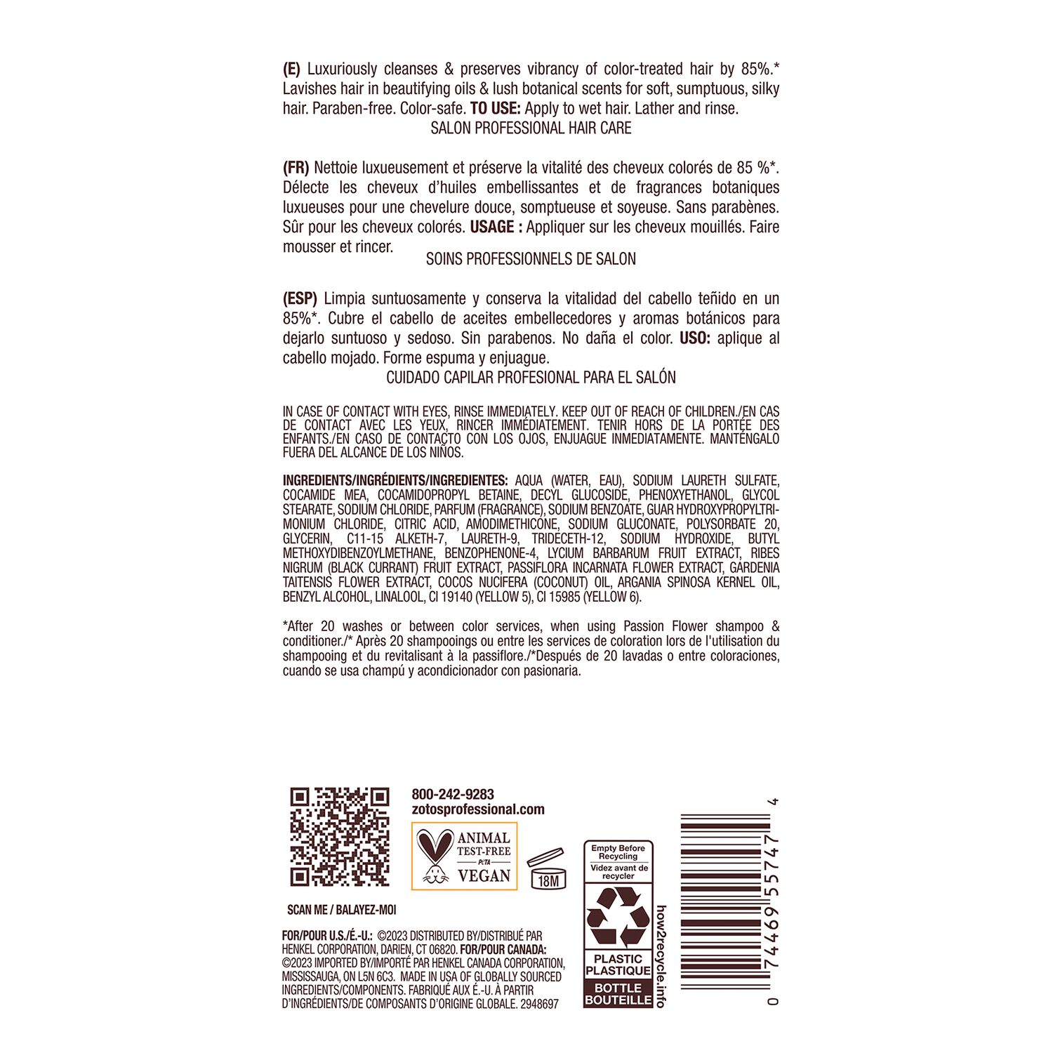 Passion Flower Color Preserving Shampoo - Bain de Terre | CosmoProf
