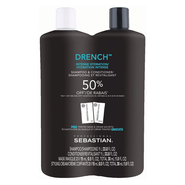 Drench Moisturizing Shampoo & Conditioner Liter Duo - Sebastian | CosmoProf