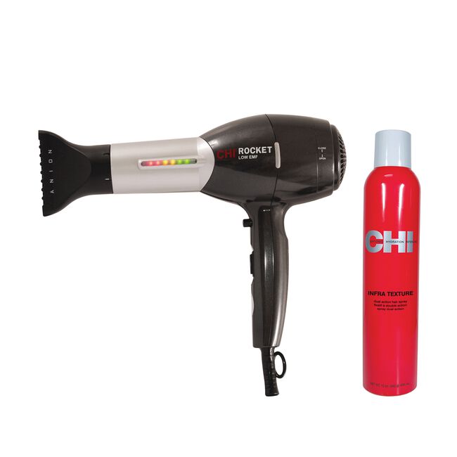 CHI Rocket Hair Dryer with Infra Texture Hairspray 55% - Farouk | CosmoProf