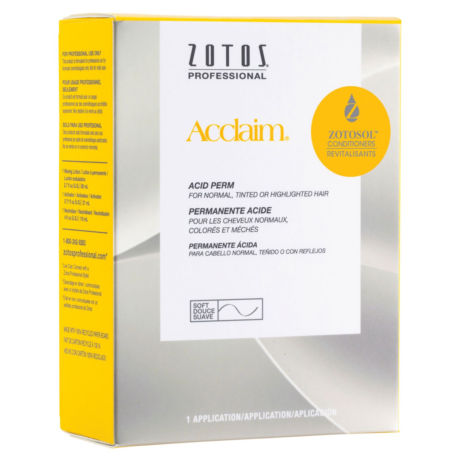 Acclaim Acid Perm for Normal, Tinted or Highlighted Hair - Zotos ...