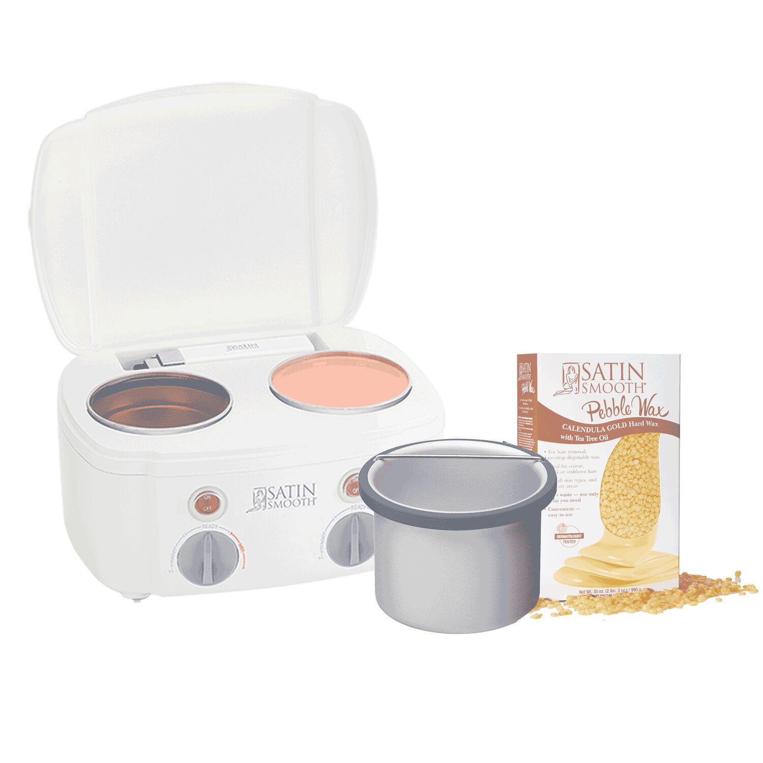 Double Wax Warmer w/BeBare Metal Insert Pot & Calendula Wax - Satin ...