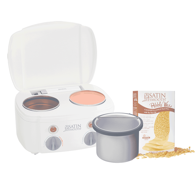Double Wax Warmer w/BeBare Metal Insert Pot & Calendula Wax - Satin ...