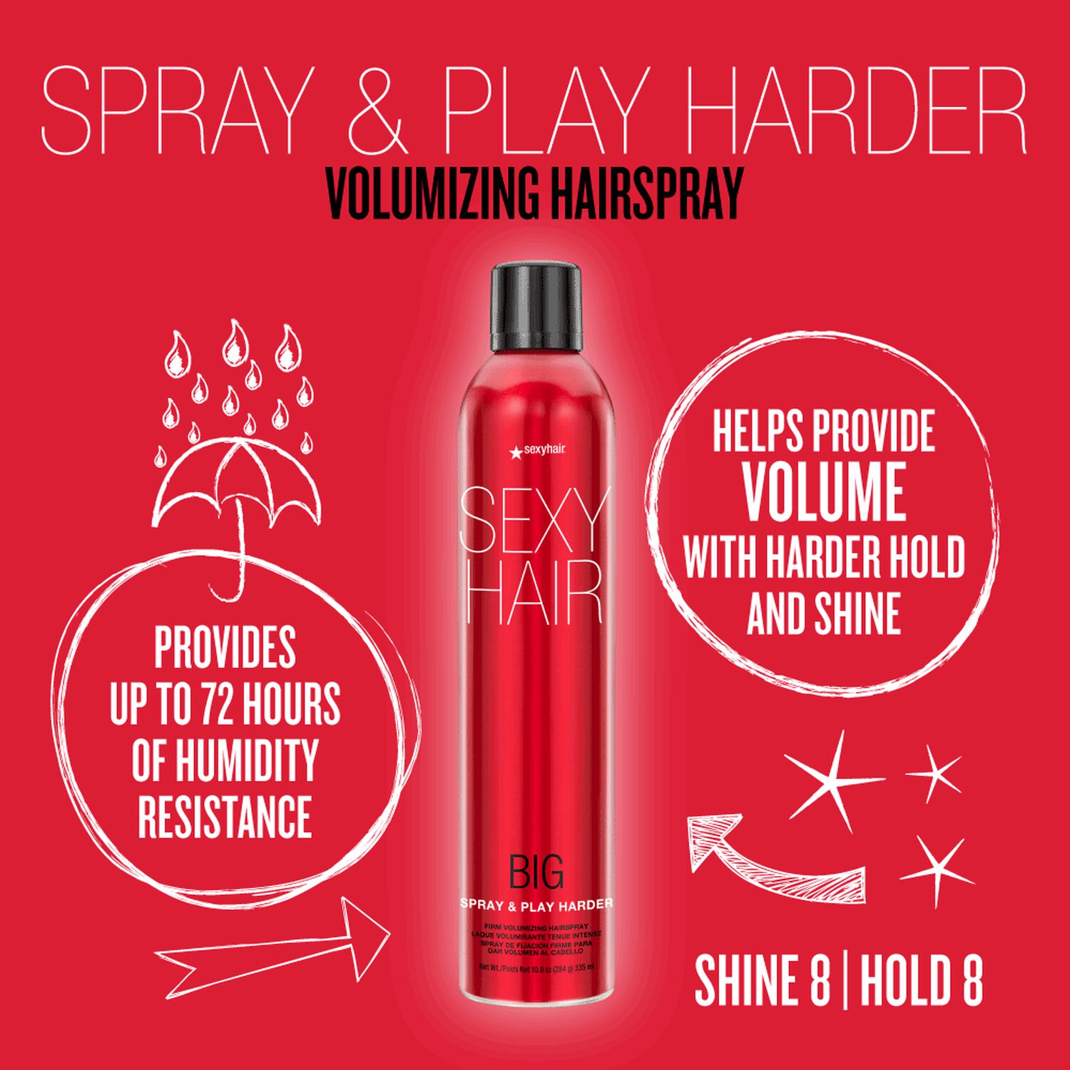 Big Sexy Hair Spray & Play Harder Firm Volumizing Hairspray - Sexy Hair ...