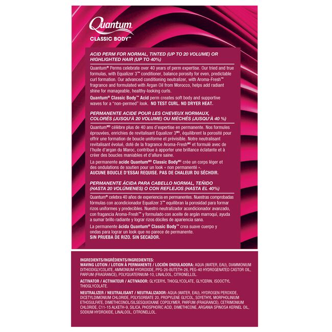 Quantum Classic Body Acid Perm for Normal, Tinted or Highlighted Hair ...