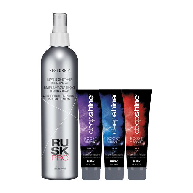 Deepshine Boost Vibrant Shades, Restore Leave-In Conditioner - Rusk ...