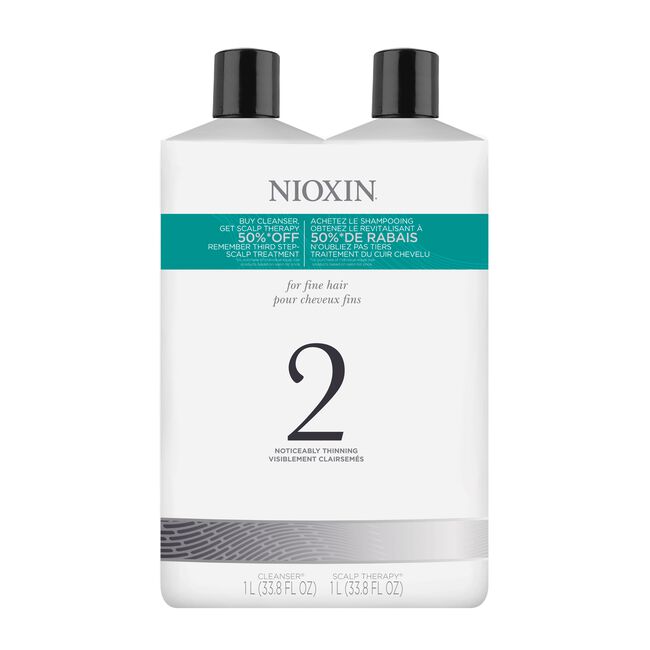 System 2 Cleanser & Scalp Therapy Liter Duo - Nioxin | CosmoProf