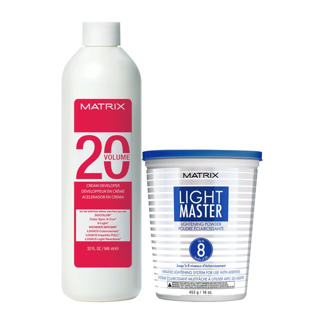 Lightmaster 8 Lightening Powder, 20 Vol Creme Developer - Matrix ...