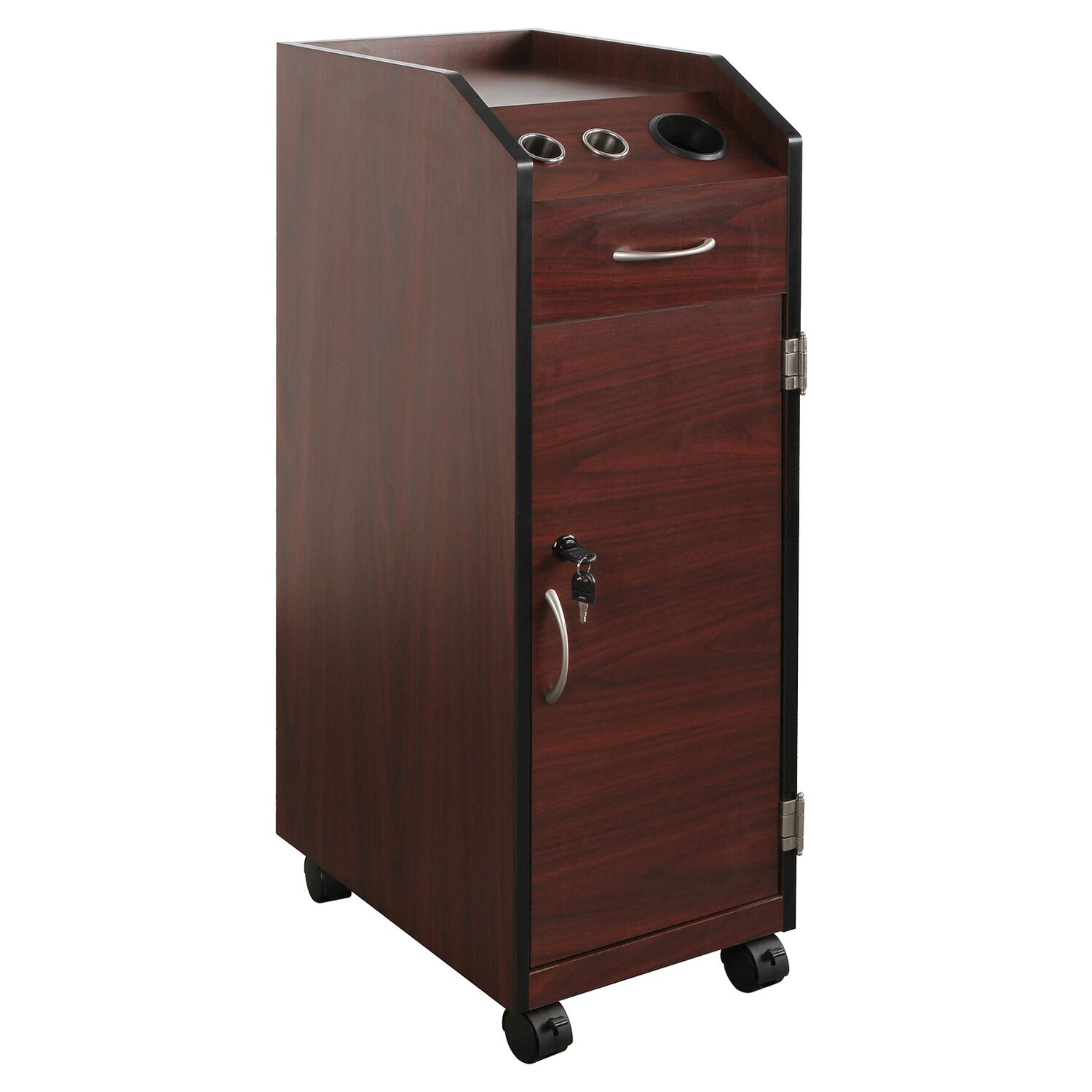 Keystone Mahogany Lockable Wood Trolley - PureSana | CosmoProf