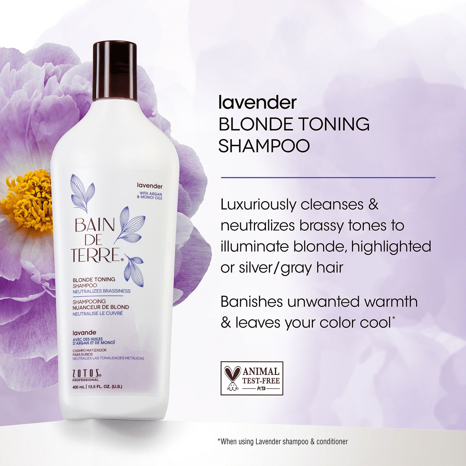 Lavender Color Enhancing Shampoo - Bain de Terre | CosmoProf
