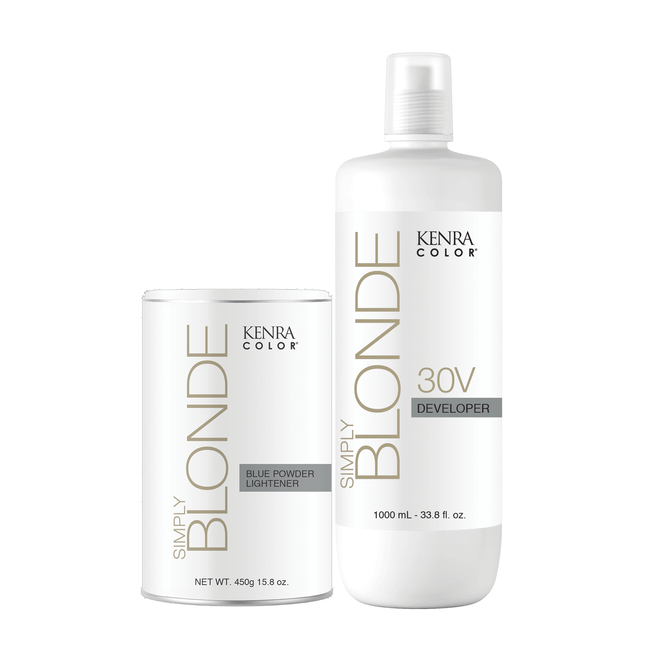 Simply Blonde Blue Powder Lightener, 30 Volume Developer - Kenra ...