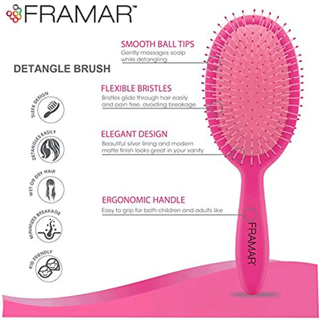 Pinky Swear Detangle Brush - Framar | CosmoProf