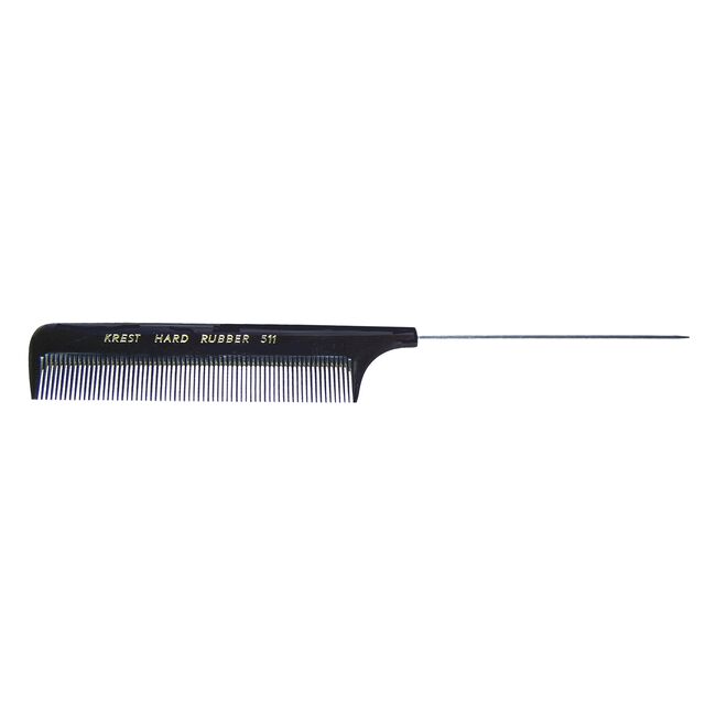#511 Hard Rubber Steel Rattail Comb - Krest | CosmoProf