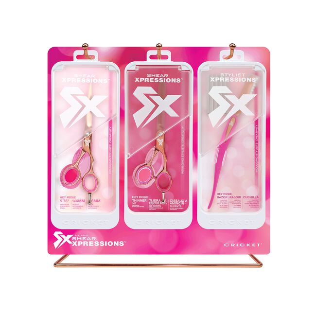Shear Xpressions Hey Rosie Razor, Thinner - 12 Piece Display - Cricket | CosmoProf