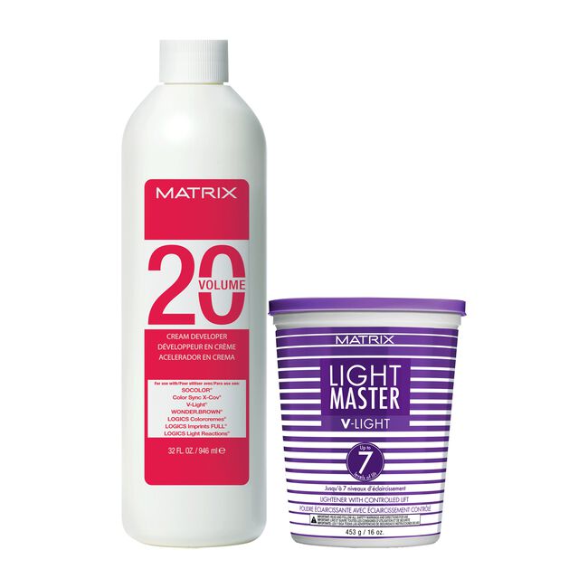 Lightmaster VLight 7 Lightening Powder 1lb, 20 Vol Developer - Matrix ...