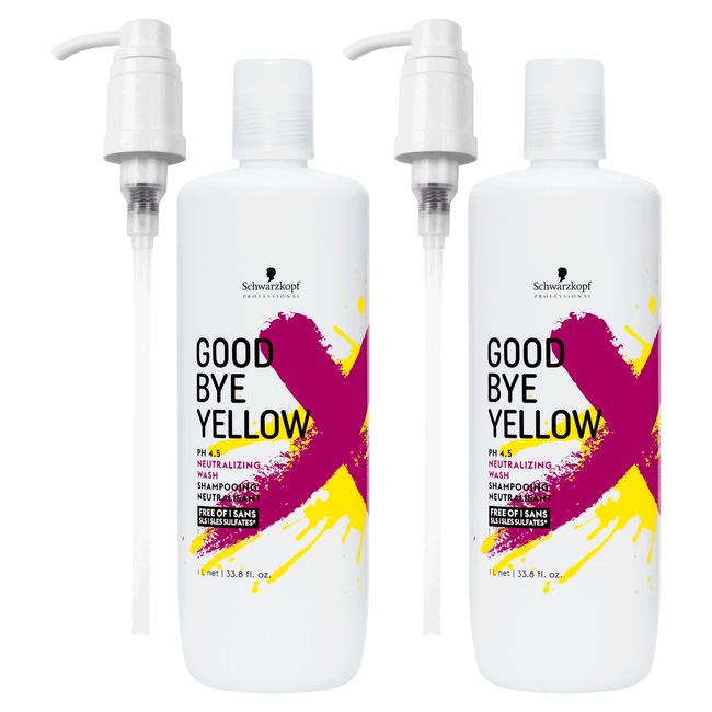 Goodbye Yellow Shampoo Liter Duo, Liter Pump - Schwarzkopf Professional ...