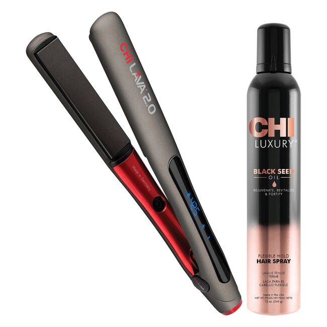 CHI Lava Flat Iron 2.0 + CHI Luxury Hairspray Duo - CHI | CosmoProf