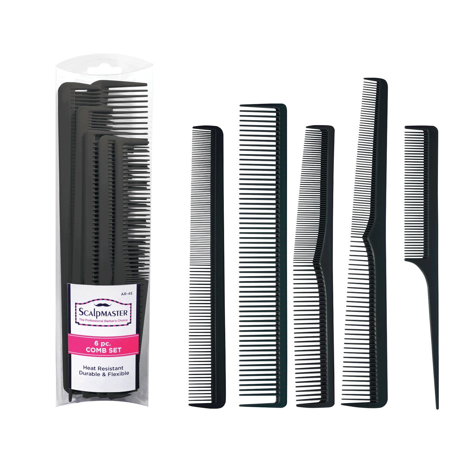 Scalpmasters Comb Set - 6 count - Burmax Company Inc | CosmoProf