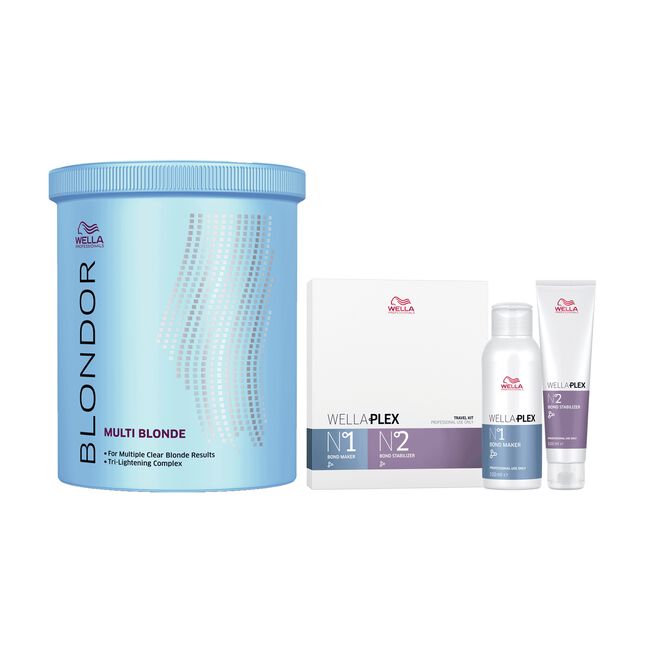 Blondor Multi Blonde Powder Lightener, WellaPlex Travel Kit - Wella ...