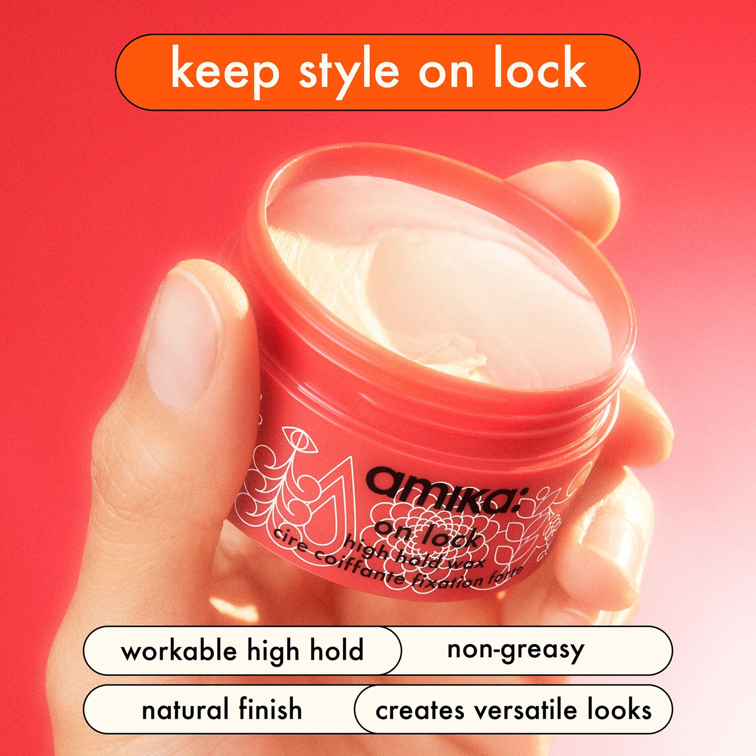 On Lock High Hold Wax - amika | CosmoProf