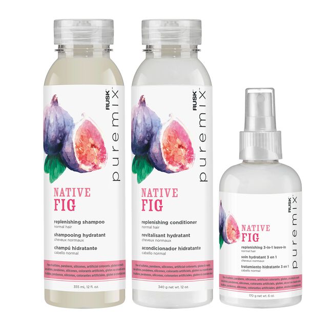 PureMix Native Fig Shampoo, Conditioner, Leave-In - Rusk | CosmoProf