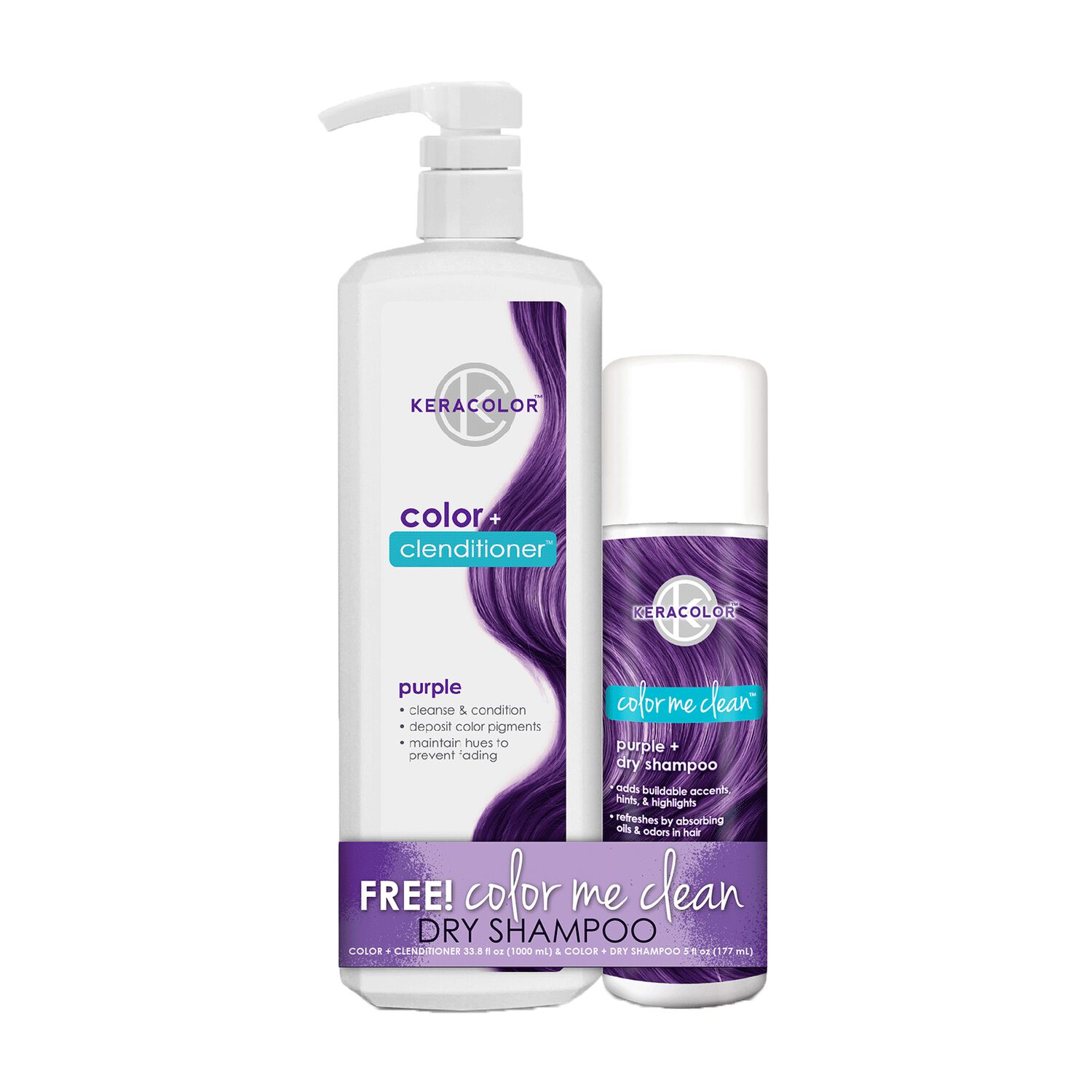 Purple Pigmented Dry Shampoo, with Purple Clenditioner - Keracolor ...