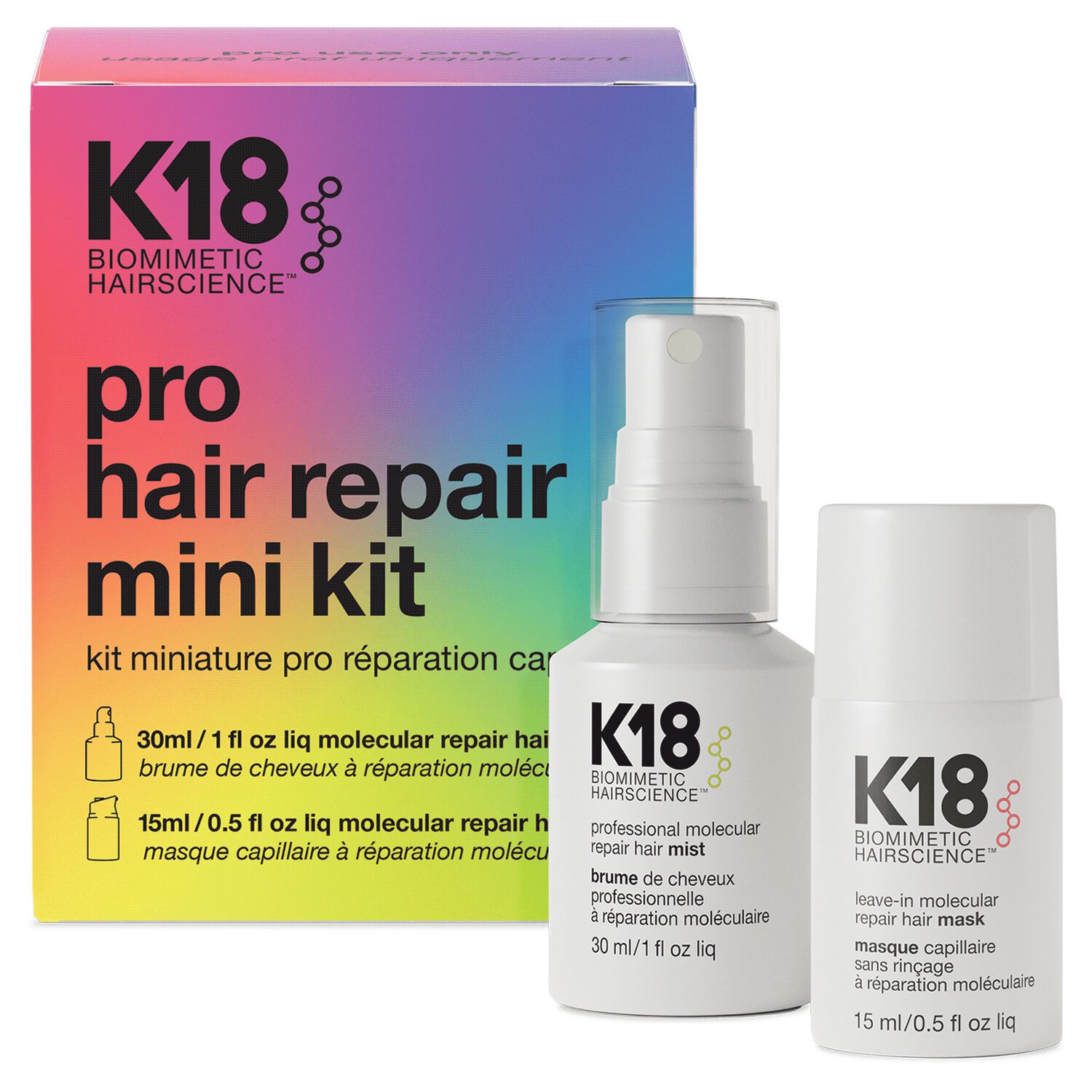 Professional Hair Repair Mini Kit - K18 Biomimetic Hairscience | CosmoProf