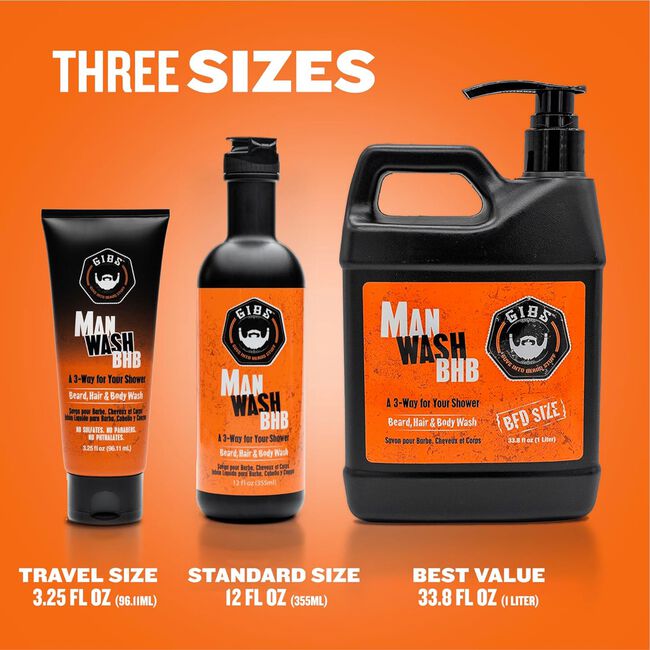 Man Wash BHB (Beard, Hair and Body) - GIBS Grooming | CosmoProf