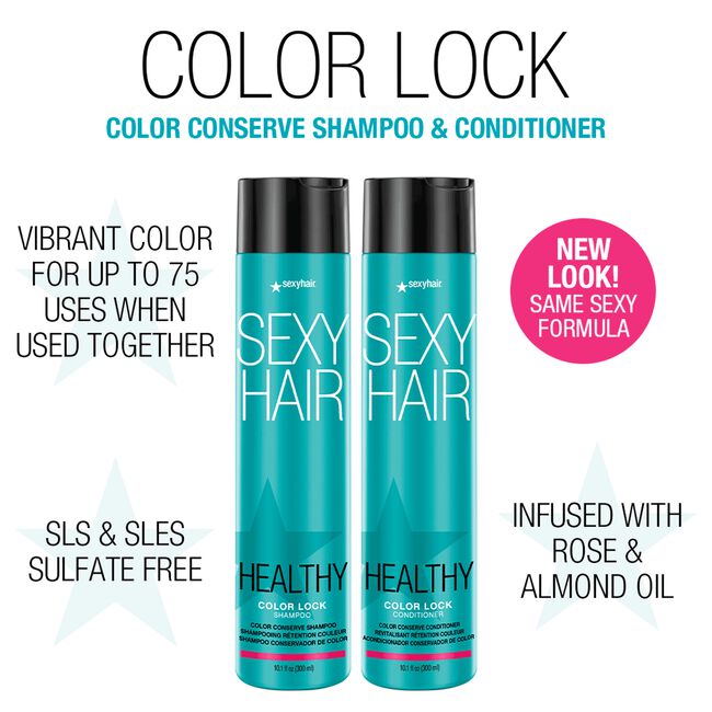 Healthy Sexy Hair Color Lock Color Conserve Shampoo - SexyHair Concepts ...