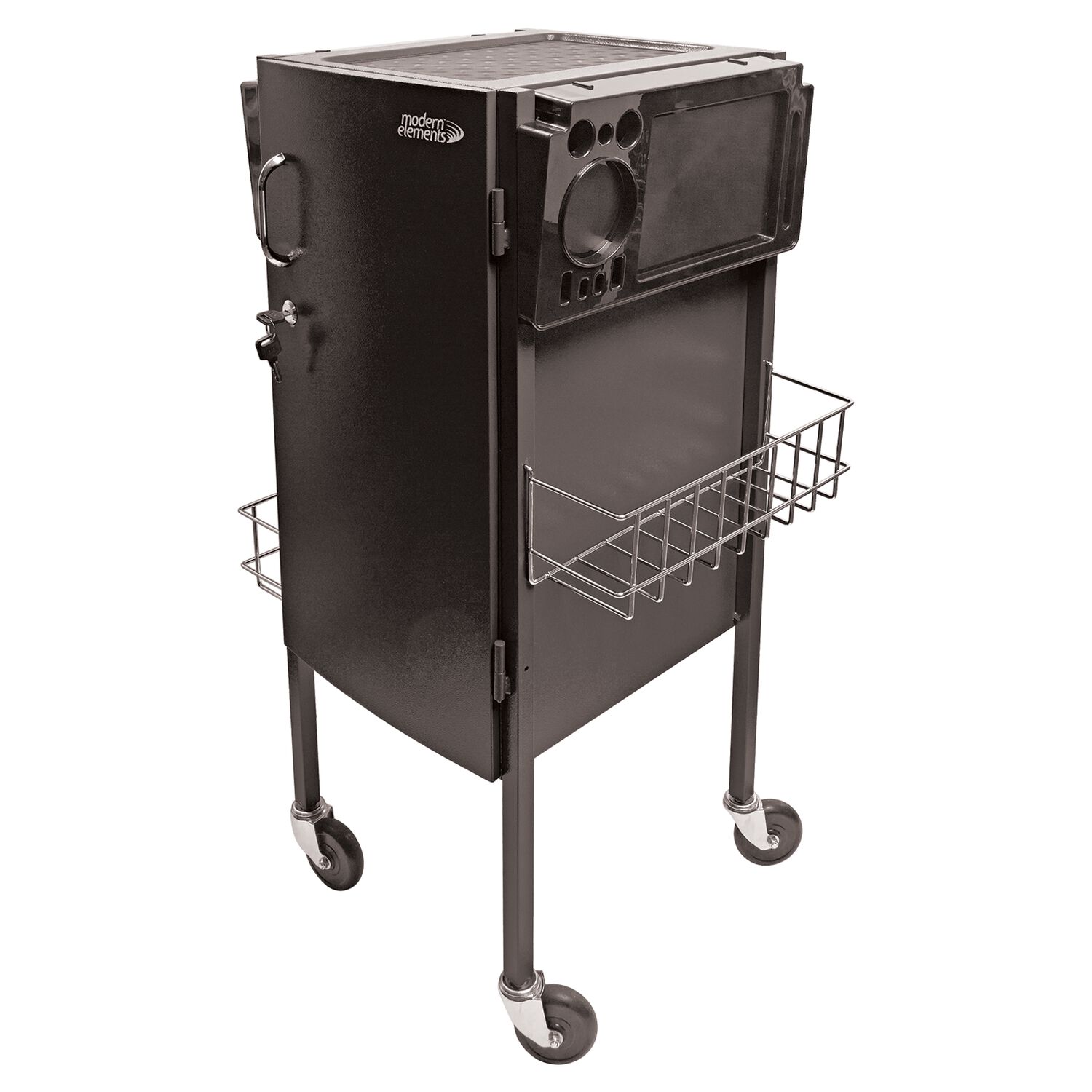 Black Metal Locking Trolley - Modern Elements | CosmoProf