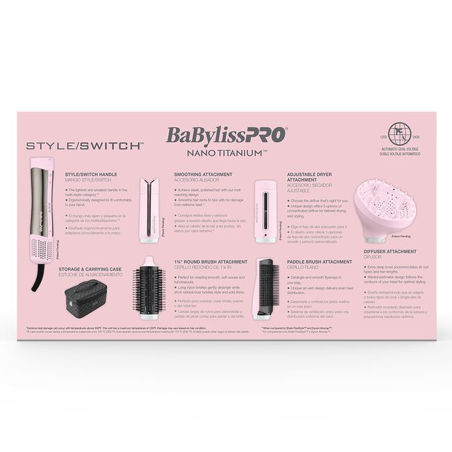 Pink Nano Titanium StyleSwitch Multi-Styler - BaBylissPRO | CosmoProf