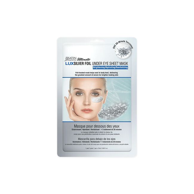 Lux Foil Facial Mask, Under Eye Sheet Mask - Silver - Satin Smooth ...