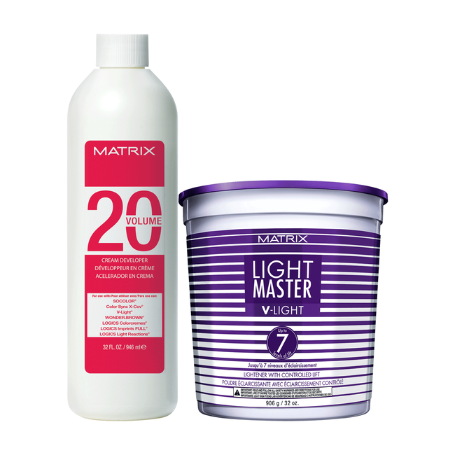 Lightmaster VLight 7 Lightening Powder, 20 Volume Developer - Matrix ...