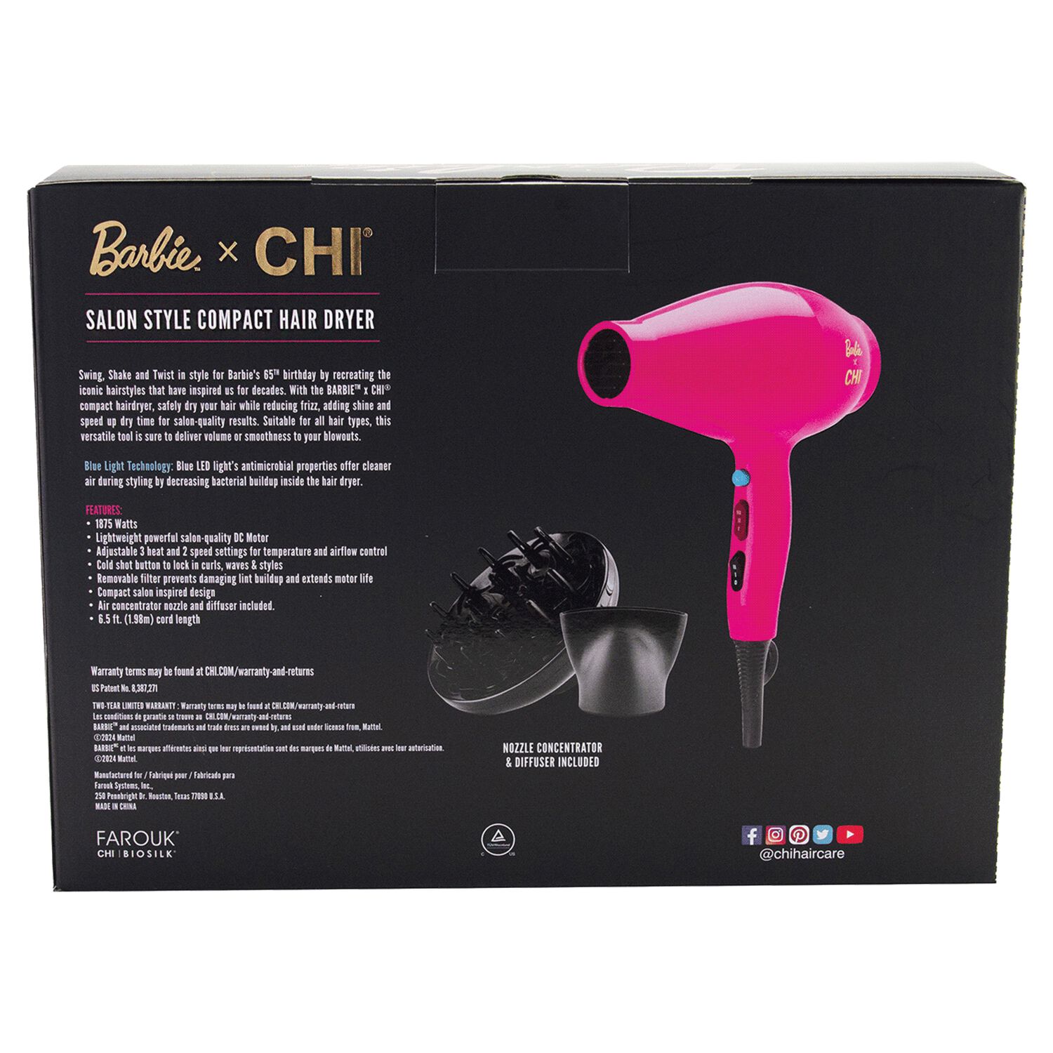 Barbie Salon Style Compact Hair Dryer - CHI | CosmoProf