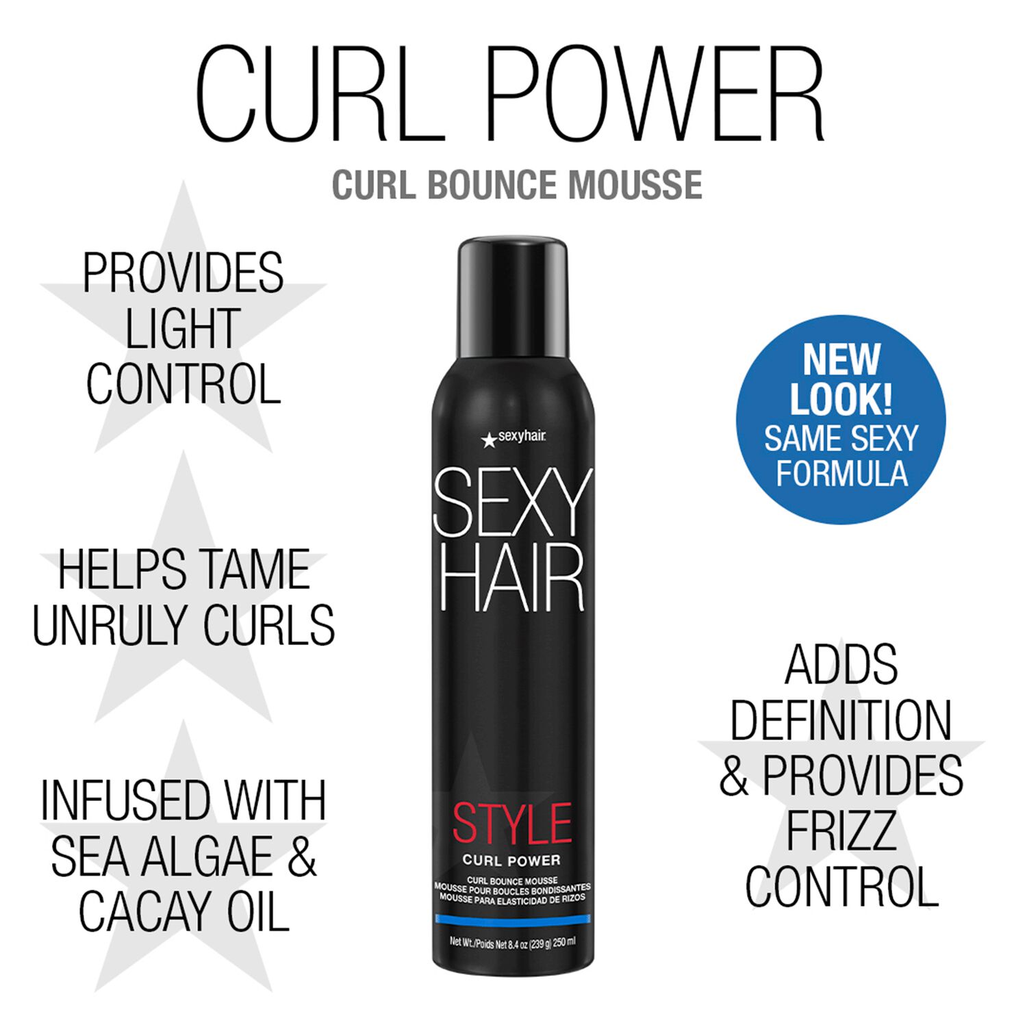 Style Sexy Hair Curl Power Curl Bounce Mousse - Sexy Hair Concepts ...