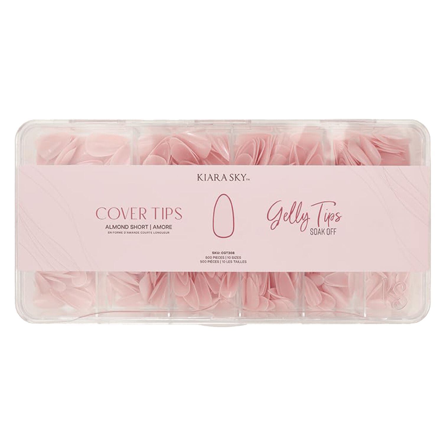 Amore Almond Short Cover Gelly Tips - Kiara Sky | CosmoProf