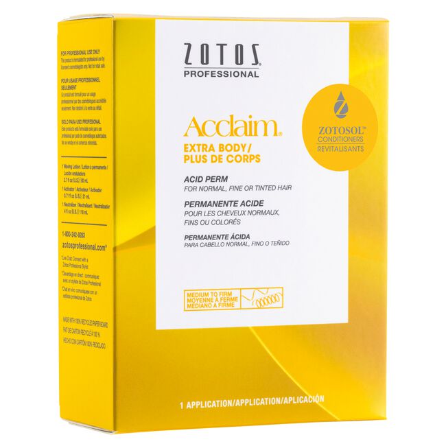 Acclaim Extra Body Acid Perm for Normal, Fine or Tinted Hair - Zotos ...