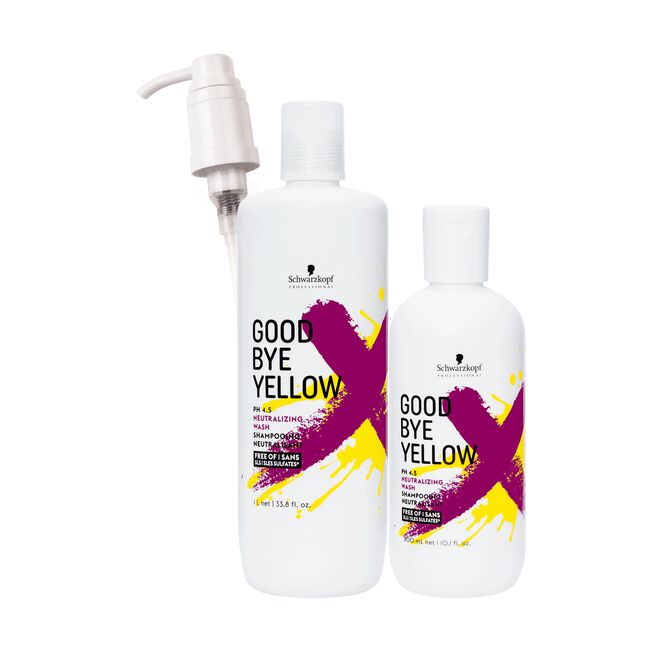 Goodbye Yellow Shampoo 10.1oz & Liter with 1 Liter Pump - Schwarzkopf ...
