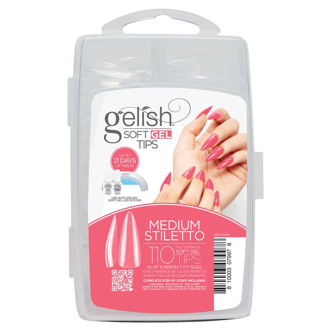 Medium Stiletto Soft Gel Tips - Gelish | CosmoProf