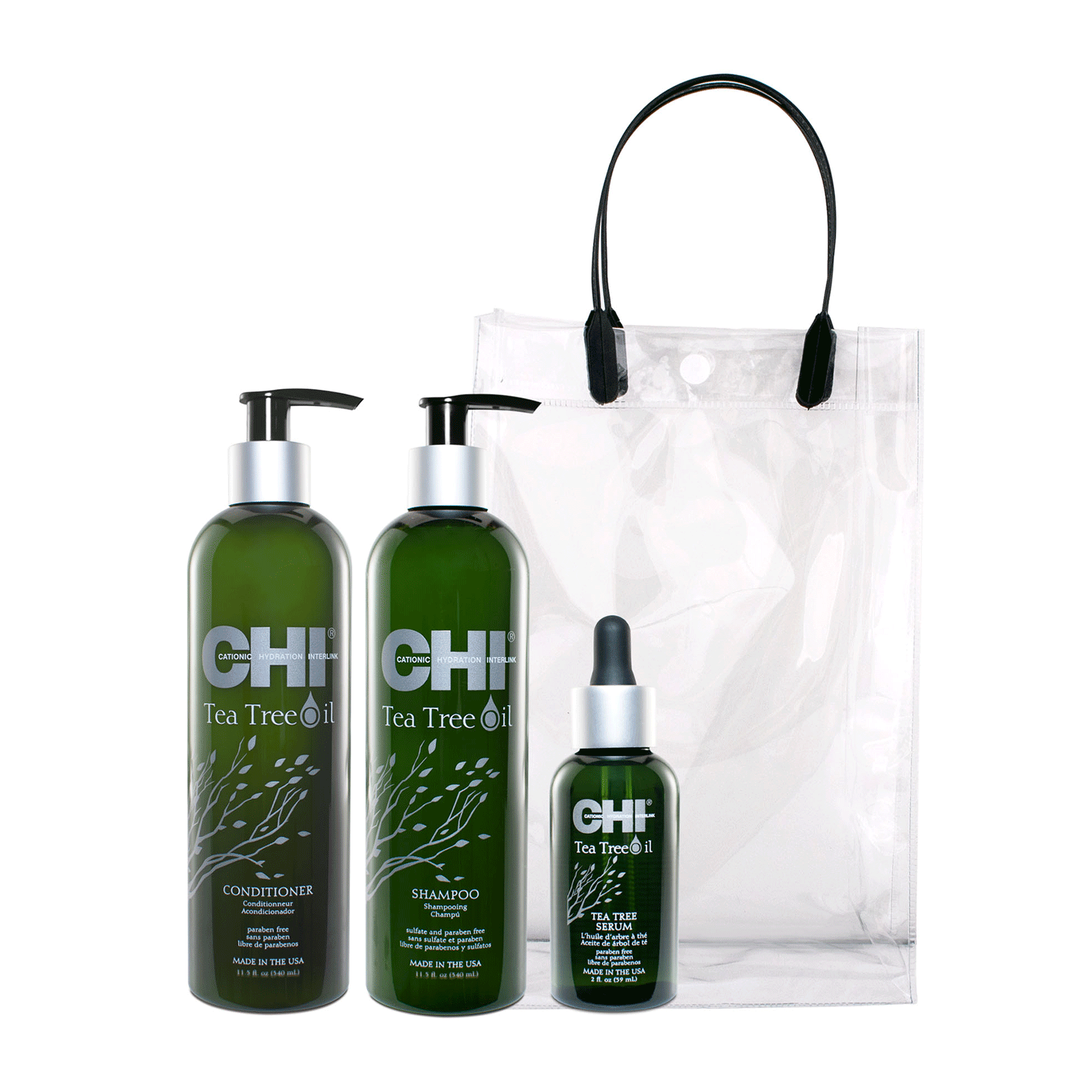 CHI Tea Tree Shampoo, Conditioner, Oil Serum - Farouk | CosmoProf