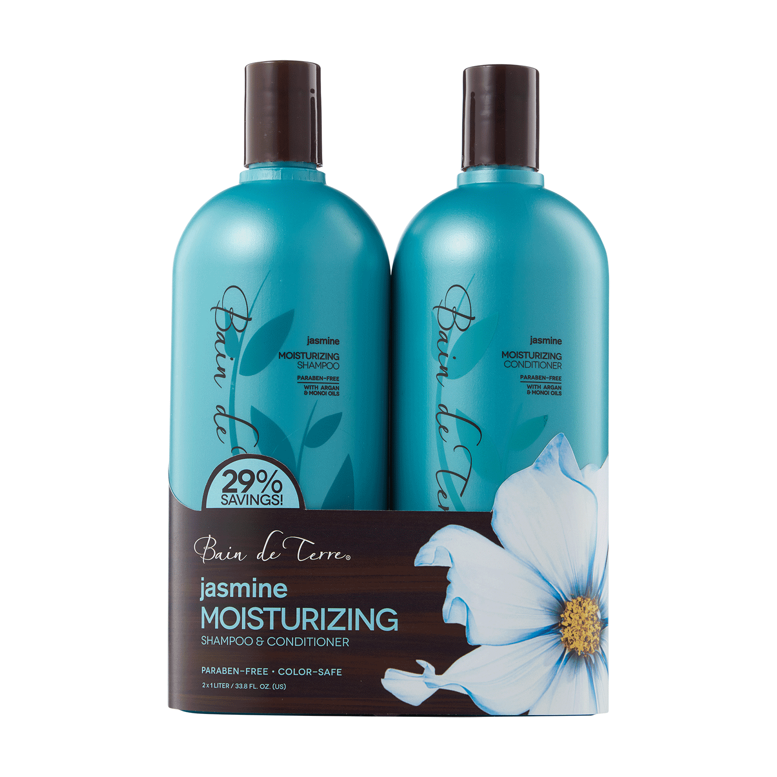 Jasmine Moisturizing Shampoo, Conditioner Liter Duo - Bain de Terre ...