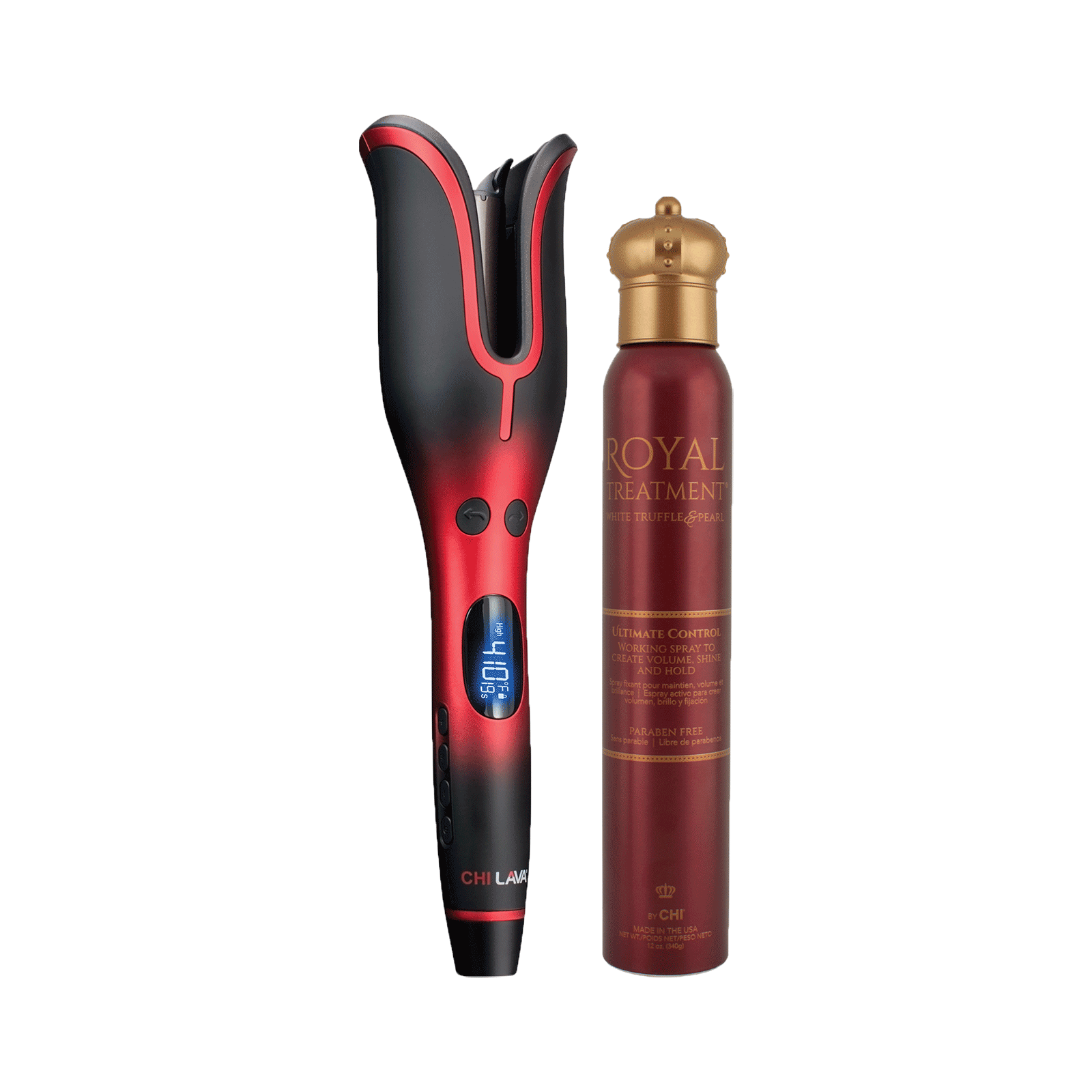 CHI Lava Pro Spin N Curl - 1 Inch, Royal Treatment Hairspray - Farouk ...