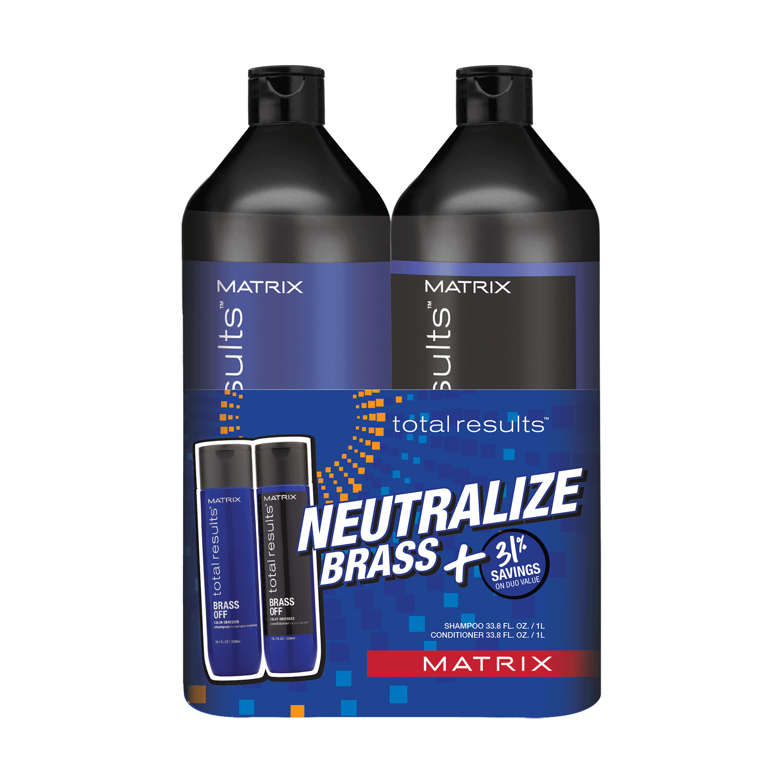 Total Results Brass Off Shampoo, Conditioner Liter Duo - Matrix | CosmoProf