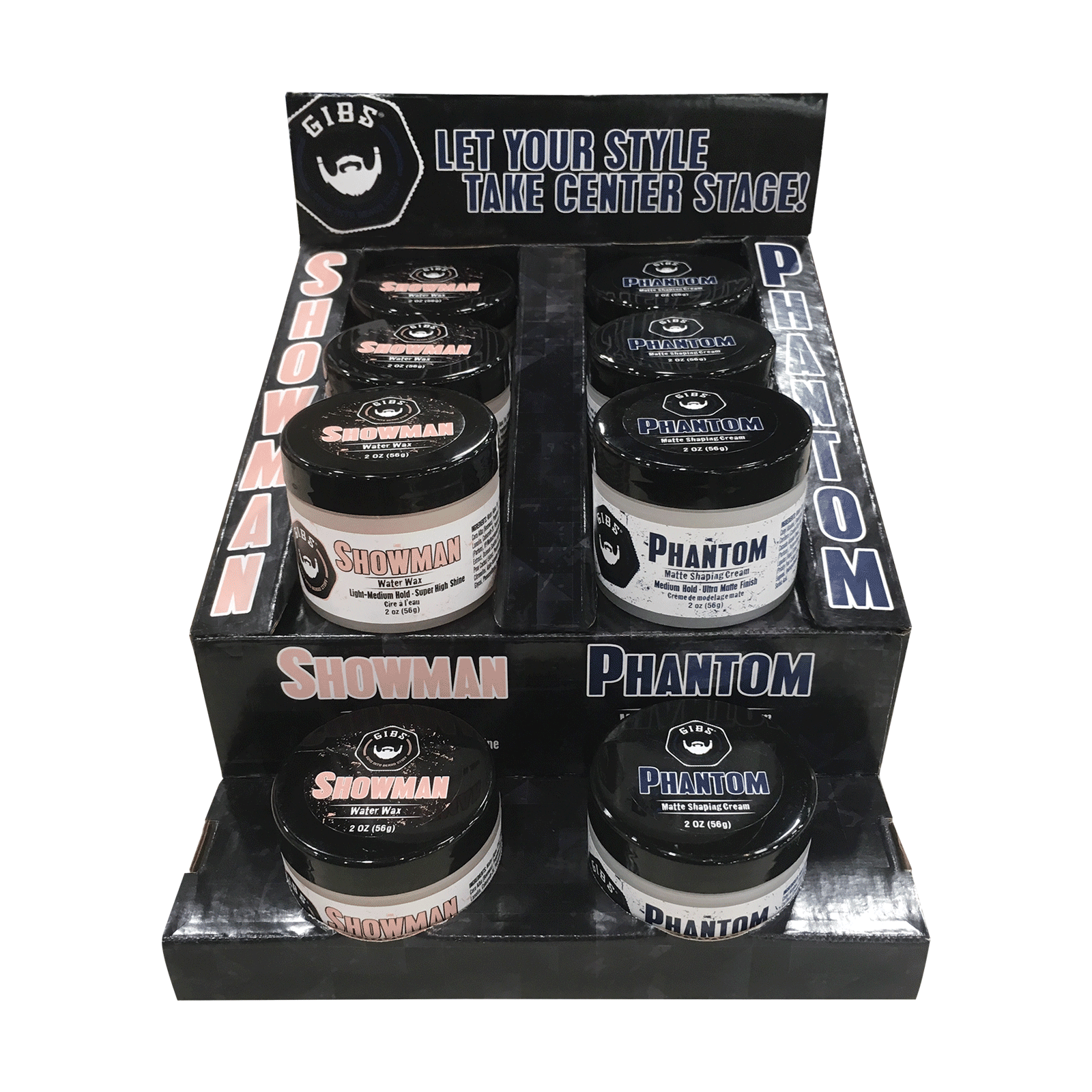 Phantom Matte Shaping Cream, Showman Water Wax-8 Ct Display - GIBS ...