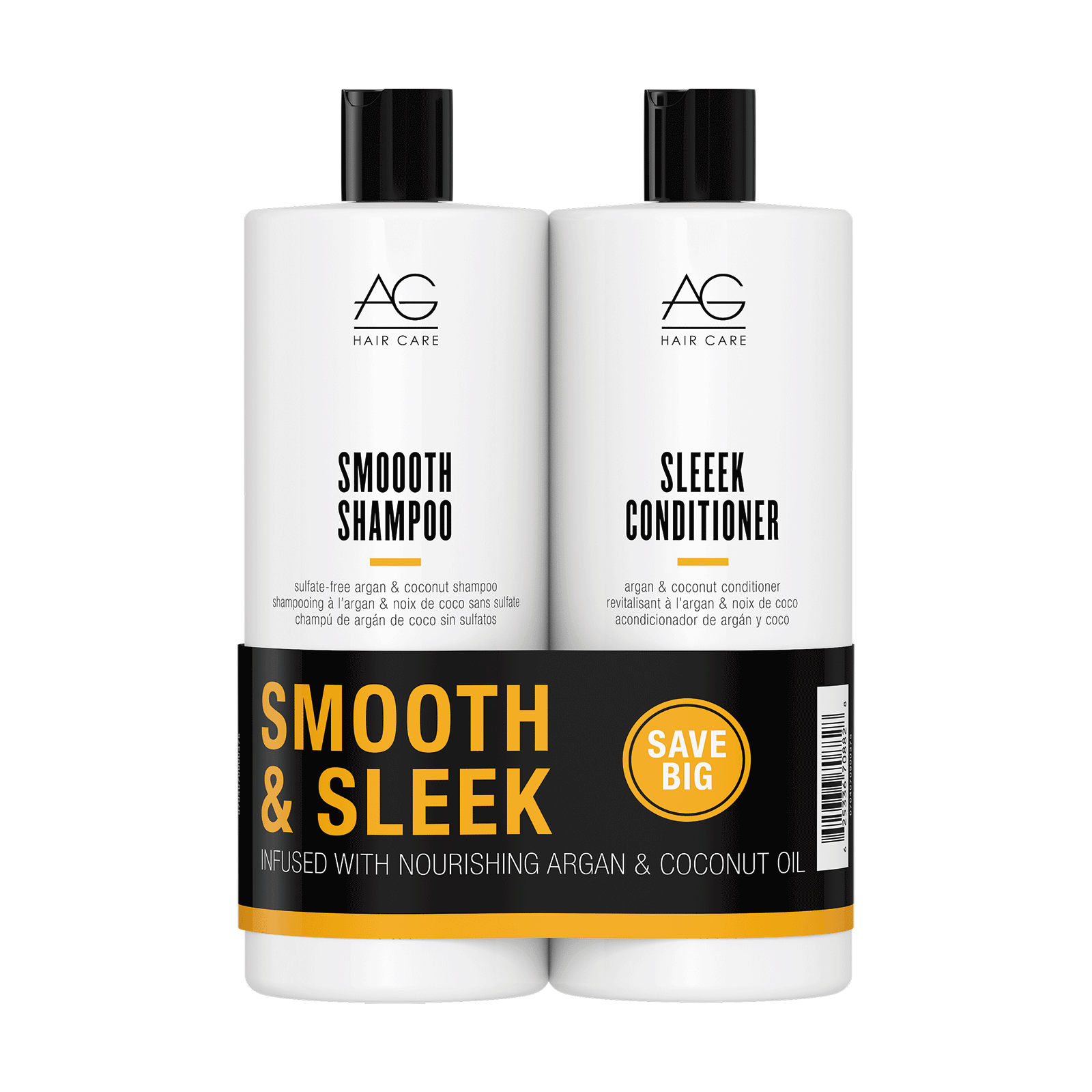Smooth Shampoo, Sleek Conditioner Liter Duo - AG Hair | CosmoProf